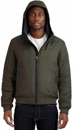 Gerry Mens Hooded Bomber Jacket, Medium, Green at Amazon Men’s Clothing ...