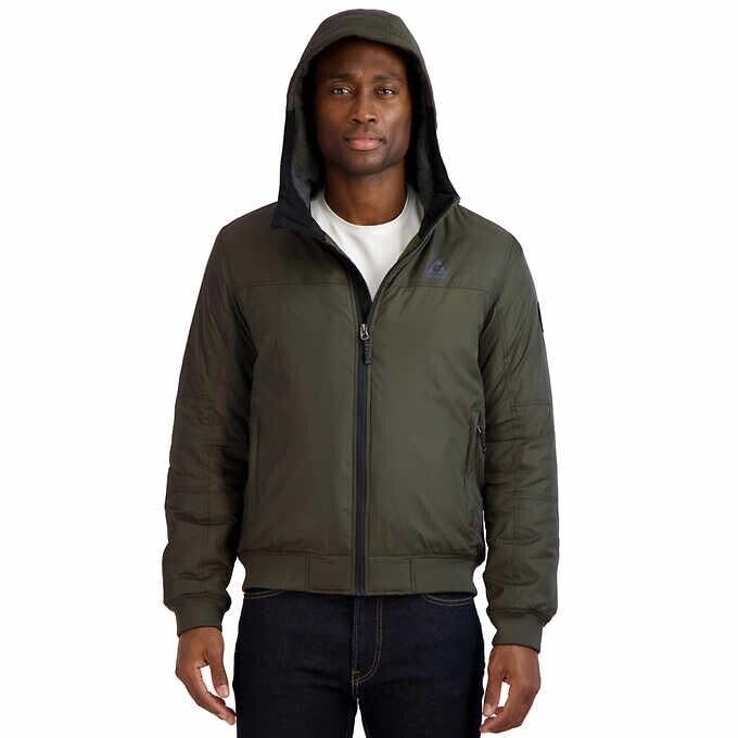 Gerry Mens Hooded Bomber Jacket, Medium, Green at Amazon Men’s Clothing ...