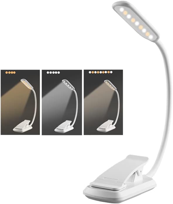 GGISUI Lampe de Lecture 16 LED Liseuse Lampe Clip Rechargeable USB 9 ...