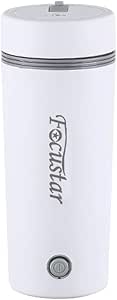 Amazon | Focustar ポータブル電気ケトル 小型 350ML 300W 低消費電力 ポータブル電源で使える お湯沸かせる 水筒 快速沸騰 電源自動OFF 空焚き防止 一人用 ...