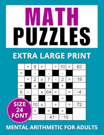 Math Puzzles Extra Large Print: Mental Arithmetic for Adults: Garvie ...
