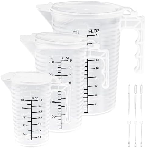 CAREDGO 3 Pezzi Misurini Graduati in Plastica Misurino in Plastica ...