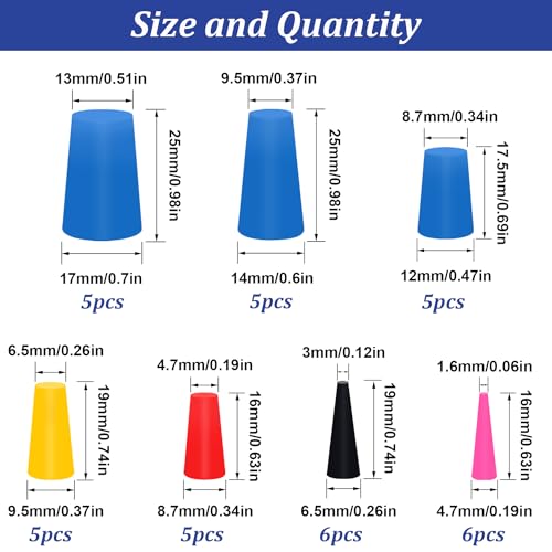 Snapklik.com : Tnisesm 100Pcs Silicone Rubber Tapered Plug Assortment ...