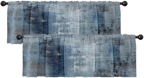 Amazon.com: Emvency 2 Pack Valances Window Treatments Yellow and Grey ...