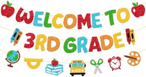 Amazon.com: Welcome to 3rd Grade Banner First Day of 3rd Grade Banner ...
