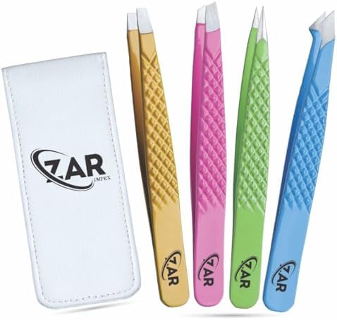 4-Piece Professional Tweezers Set with Case | Stainless Steel | Best ...