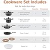 Amazon.com: Amazon Basics 10 -Piece Hard Anodized Non-stick Stackable Cookware Pots and Pans Set ...