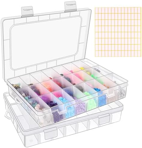 Tikplus 24 Compartments Sorting Box for Small Parts, Set of 2 Small ...