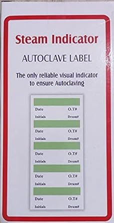 STEAM Indicators [Class 1] | Autoclave Strips/Autoclave Labels (5 Packs ...