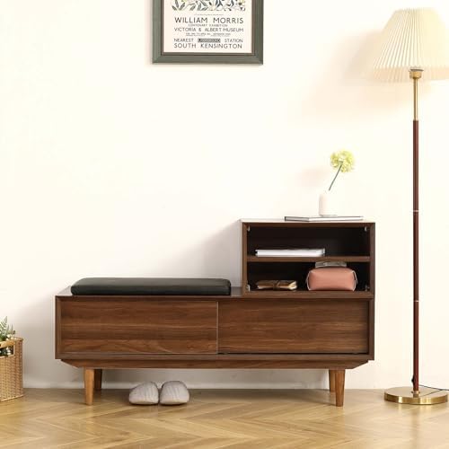 Amazon.com: Tzou 47.24 Inch Shoe Storage Bench Entryway Modern Shoe ...