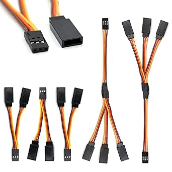 Servo Y Harness Splitter Cable 3 Pin Connector Wire Male to Female 4 ...