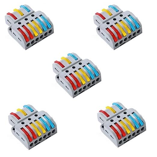 Besillia 5 PCS Lever Wire Nut Connectors, Circuit Inline Splices,Quick ...