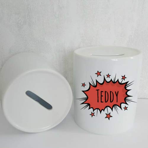 Personalised Comic Name Superhero Money Box Boys Moneybox Superhero ...