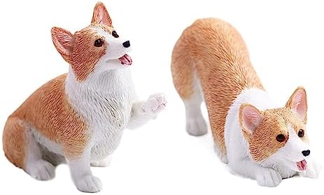 Amazon.com: Leadigol Mini Corgi Figurine - Resin Animal Model ...
