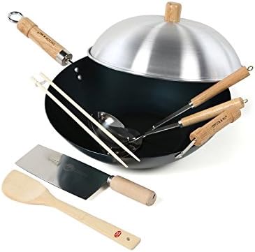 Amazon.com: JOYCE CHEN Classic Series 14-Inch Carbon Steel Nonstick Wok ...