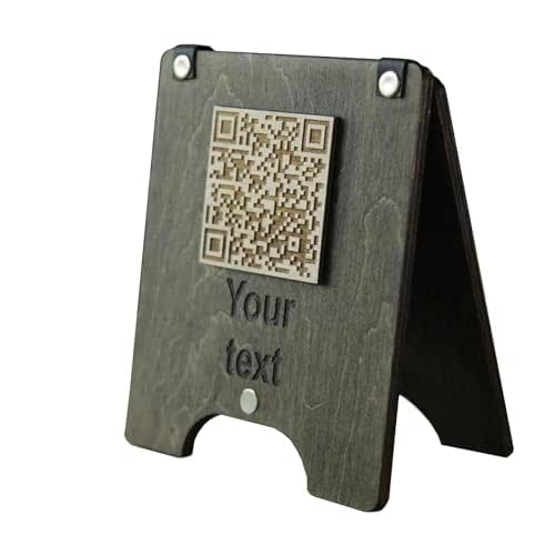 Amazon.com: QR code menu, QR code menu sign, Wooden qr cod sign (gray ...