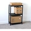 Oypla 3 Tier Black Plastic Heavy Duty Shelving Racking Storage Unit ...