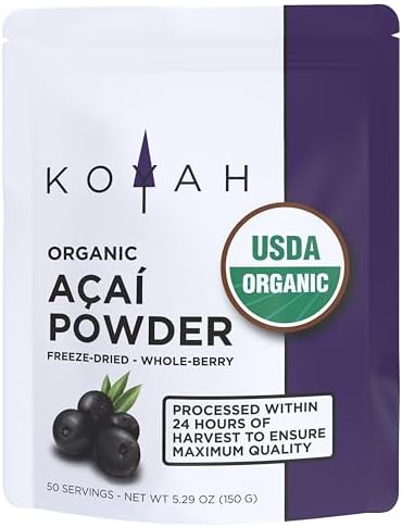 Amazon.com: KOS USDA Organic Acai Powder, Unsweetened Superfood ...