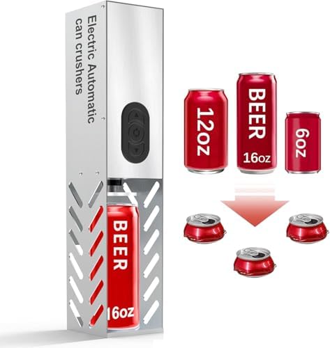 Amazon.com: Electric Can Crusher for 16 Oz/12 Oz Cans, Desktop Aluminum ...