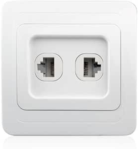 1 Stück Netzwerkdose Steckdose 2 Port Ethernet Netzwerkbuchse Weiß ...