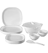 Signoraware Plastic Dinner Set, 46-Pieces, Maroon : Amazon.in: Home ...