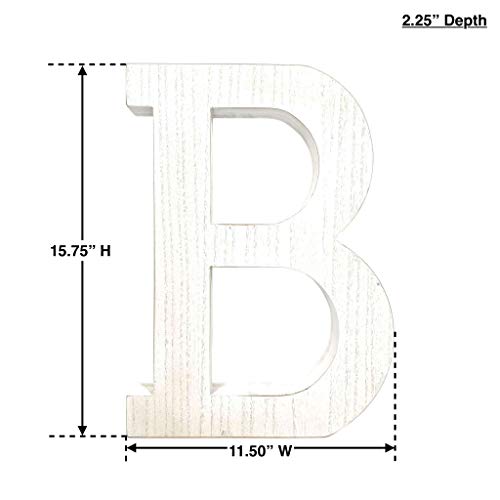 Snapklik.com : BARNWOODUSA Distressed White Wash Large Wood Letter B ...