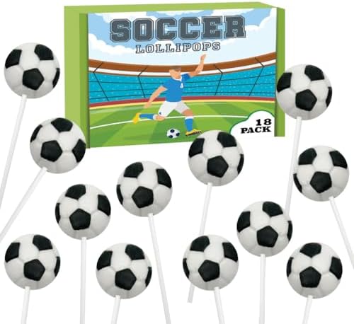 Amazon.com : Soccer Candy Lollipops - 18 Count Individually Wrapped ...