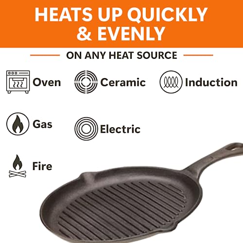 Snapklik.com : Mr Bar-B-Q Premium Cast Iron Fajita Skillets Set, Pre ...