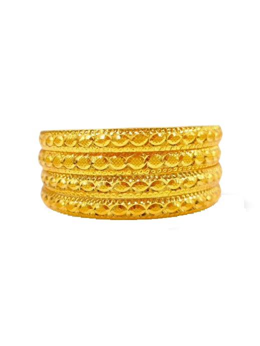 Buy SITCO Set of Four Gold Bentex Oval Style Bangles Set For Wedding ...