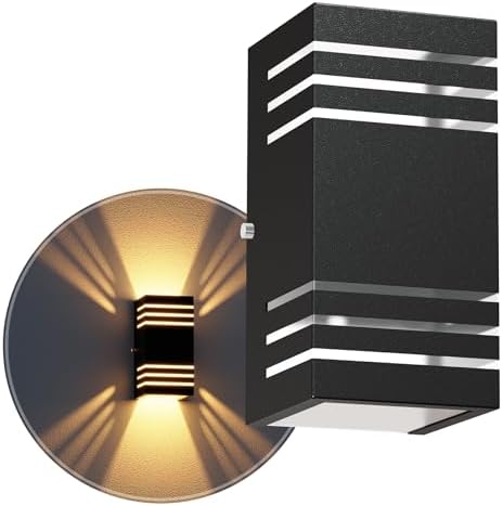 Arandela Externa 30cm E27 6 Frisos 2 Focos Luminária de Parede MF163 ...