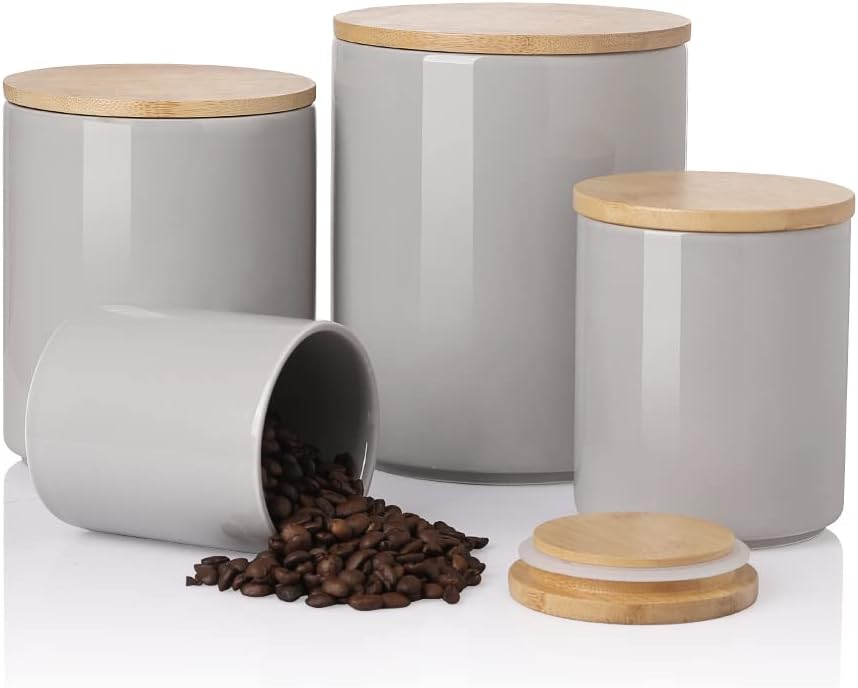 Amazon.com: Sweejar Kitchen Canisters Ceramic Food Storage Jar Set ...