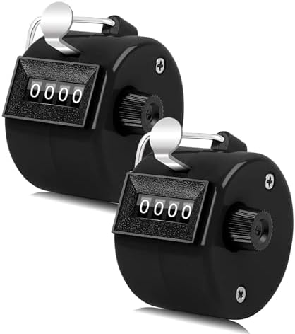 Tally Counter, 2Pcs Handheld Tally Counter, Four-Digit Metal Counting ...