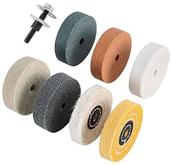 AmaCupid Grinding wheel, Buffing Wheels Kits 3 inches (8 Pieces) 3/8 ...
