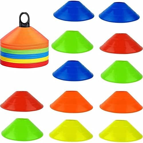 Soccer Cones (50 Pcs) Disc Cone Agility Soccer Cones with Carry Bag and ...