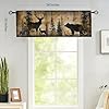 Amazon.com: Rustic Deer Bear Window Curtain Valances Forest Pine Tree ...