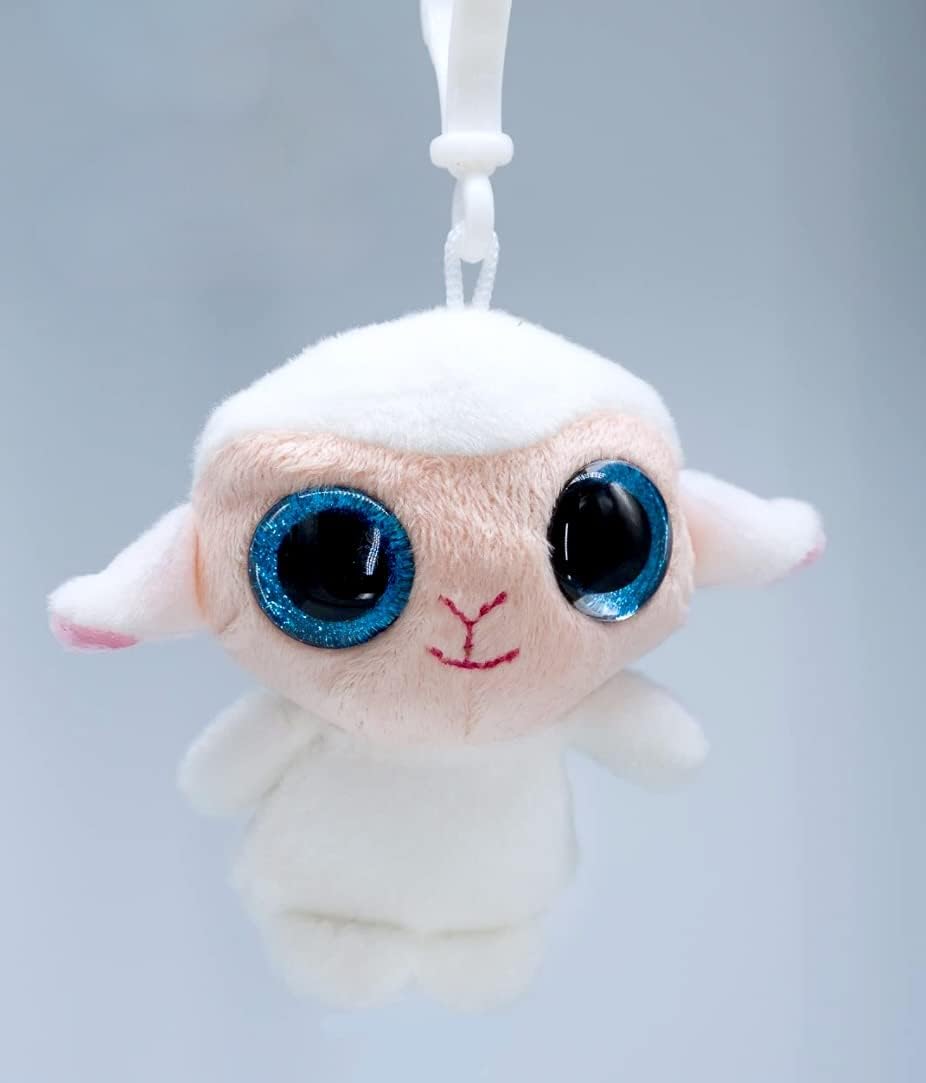 Soft Cute Toy Sheep Lamb with Sparkly Eyes Miniature Clip-On Teddy – 4 ...