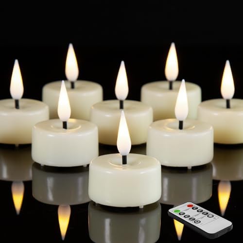 Amazon.com: Eywamage Ivory Flameless Wax Tealights with Remote ...