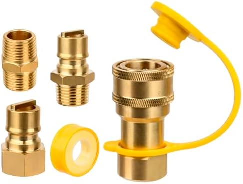 Amazon.com : Lezbanz Natural Gas Quick Connect Fittings 1/2 Inch, Male ...