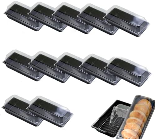 Amazon.com: Luxshiny 50 Sets of Sushi Trays with Lids Sushi Packaging ...