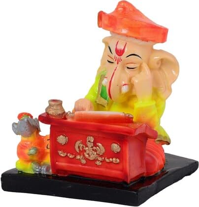 Buy KC_Lord Ganesh Statue with Writing Desk and Pen Stand Home Decor ...
