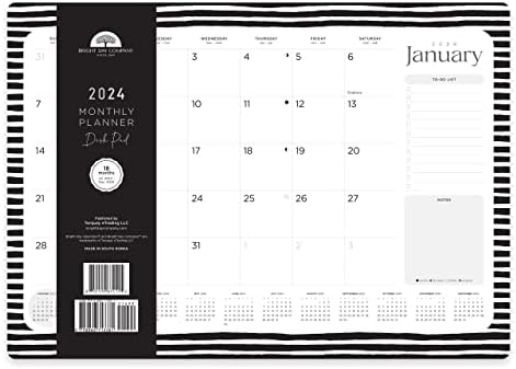 Amazon.com : Bright Day Calendars 2023-2024 Black and White Desk Pad ...