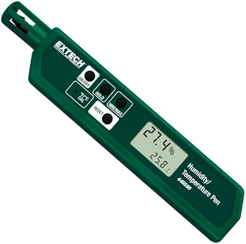Extech 445580 Humidity and Temperature Pen Sized Meter with Pocket Clip ...