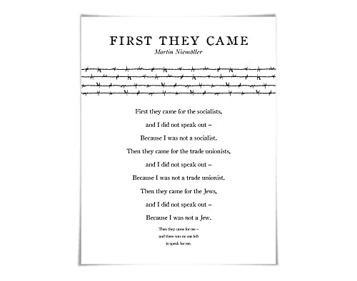 Amazon.com: First They Came Then They Came For Me Art Print. Martin ...