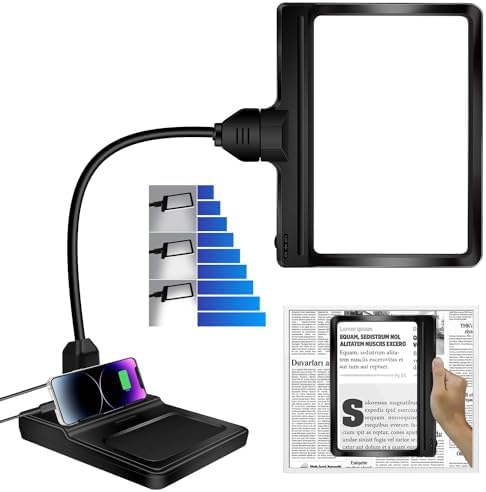 Amazon.com: 5X Large Magnifying Glass with Light and Stand, 36 LED ...