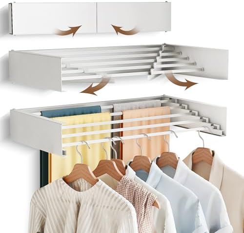 Amazon.com: Yallmie Retractable Clothes Drying Rack, Portable Suction ...