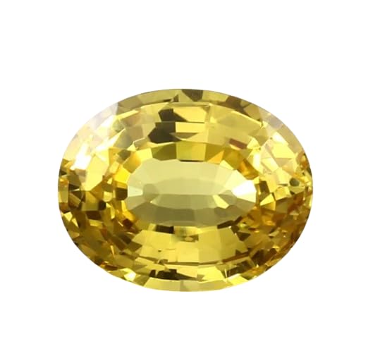 Beauty Gems 7 Carat Yellow Sapphire Gemstone 7.63 Ratti Ceylon Pukhraj ...