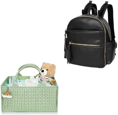 Amazon.com: MOMINSIDE Small Diaper Bag Backpack, Diaper Caddy Organizer ...