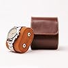 Amazon.com: Watch Roll Travel Leather Case - Brown Single Watch Gift ...