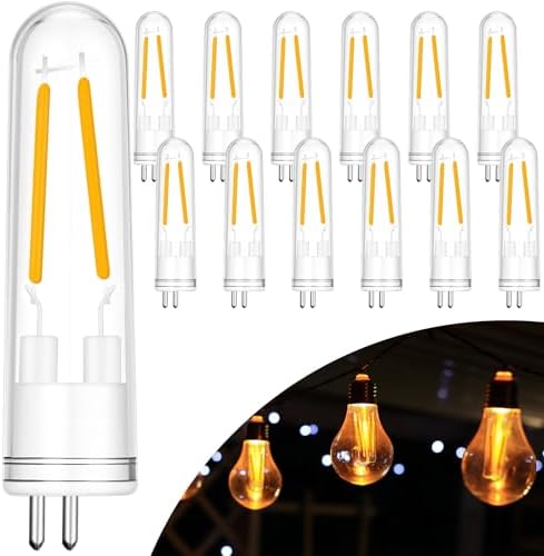Rossesay 12 Pack S14 Replacement Bulbs for Outdoor String Lights 2 Watt ...