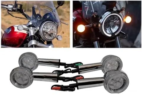 Chrome LED Indicators Front/Rear Pair Set, 4 Pieces, for Super Meteor ...